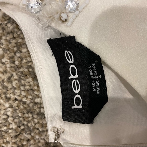 bebe | Dresses | Bebe White Bedazzled Dress | Poshmark
